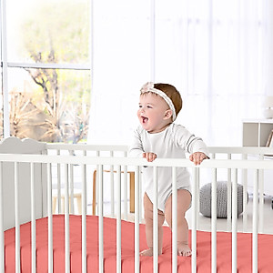 Fitted Crib Sheet for White and Coral Diamond Baby/Toddler Bedding - Solid Coral