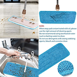 6pcs Microfiber Spray Mop Replacement Heads for Wet/Dry Mops Flat Replacement Heads for Floor Cleaning and Scrubbing Microfiber Pros Reusable Mop Pads Compatible with Bona Floor Care System 2