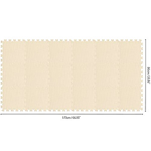 qqpp EVA Rubber 18 Tiles Interlocking Puzzle Foam Floor Mats - Baby Play Mat for Playing | Exercise Mat for Home Workout. Beige. QC-Jb18N