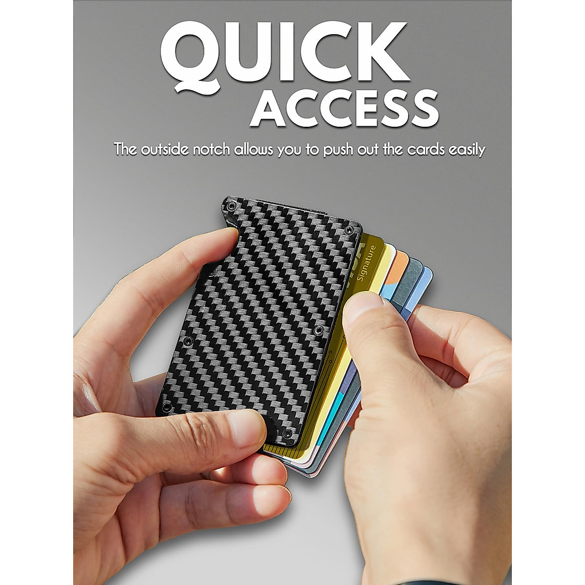 Minimalist Slim Metal Wallet for Men - RFID Blocking Aluminum Metal Credit Card Holder Wallet - Small Stealth Mens Wallets with Cash Strap for 15 Cards and Cash - Gifts for Men Card Wallet Black