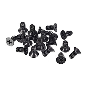 uxcell M5 x 10mm Phillips Screw Fastener Black for Laptop PC TV Fan Switch 200pcs