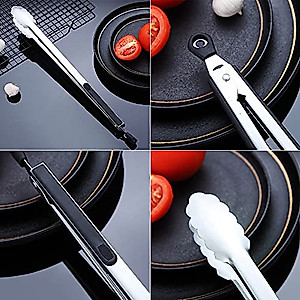 16 Inch Barbecue Tongs, Stainless Steel BBQ Tongs, Premium Grill Tongs for Cooking, Metal Tongs for Massive Meat, Locking Kitchen Tongs, Stylish Sturdy Cooking Tongs