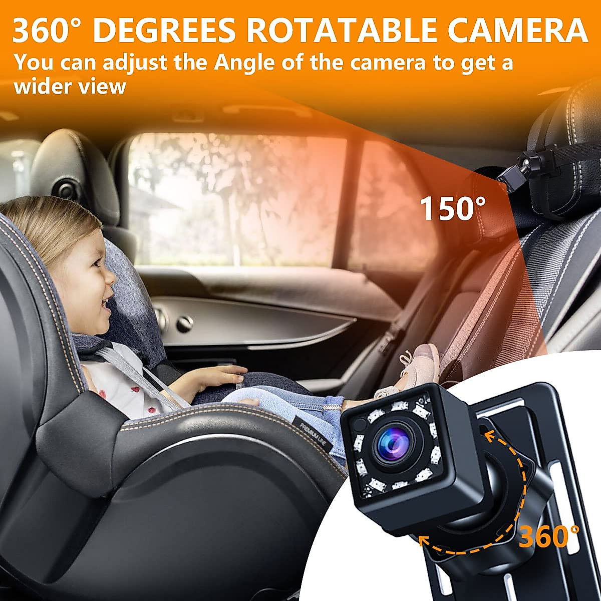 Gootus 1080P Baby Car Mirror | Baby Car Camera Monitor with 4.3" HD Display Night Vision | Baby Car Mirror for Back Seat Rear Facing Full View, Durable Sucker Bracket, Car Back Seat Camera for Newborn