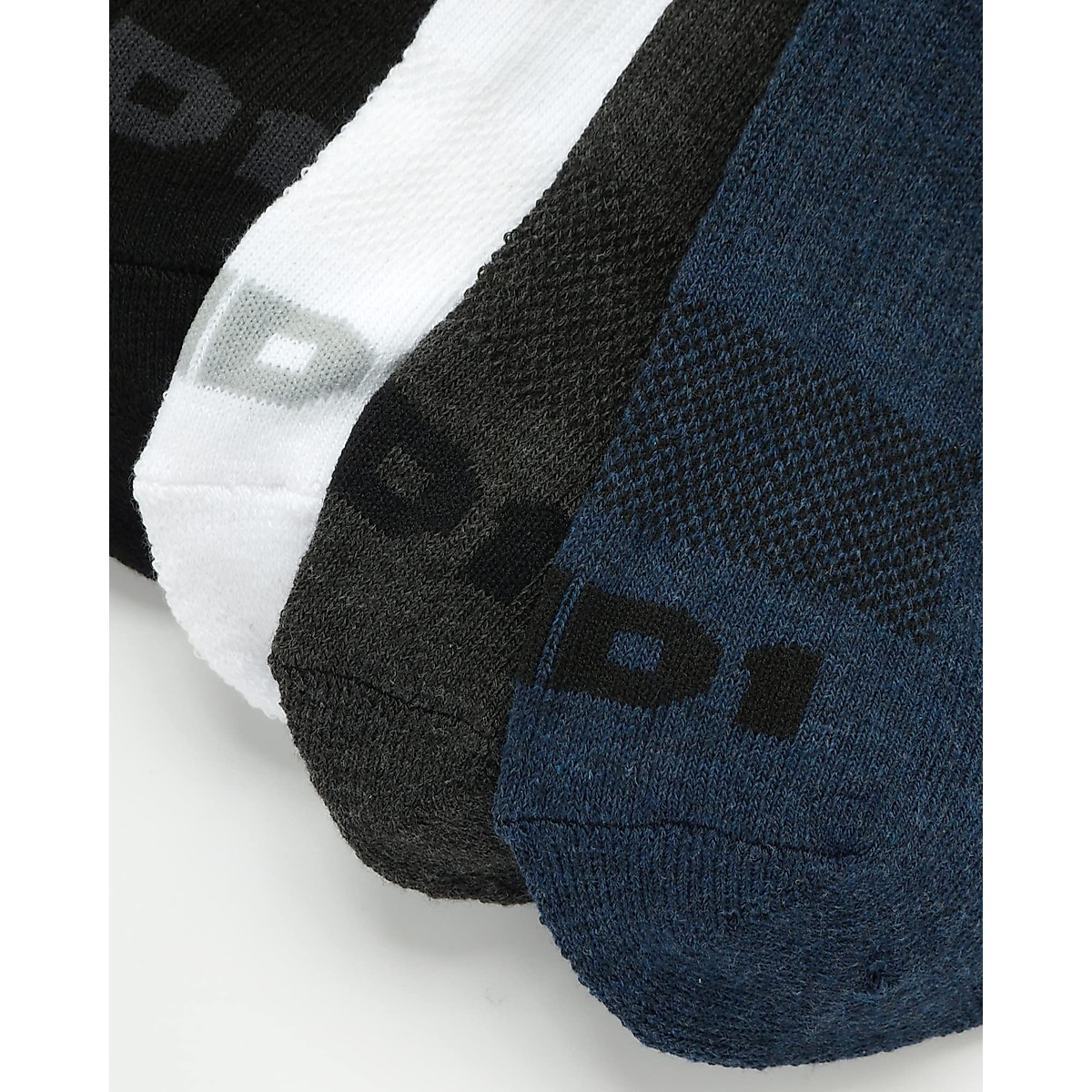 AND1 Men's Socks - Athletic Cushion Low Cut Socks (24 Pack), Size 6-12.5, Navy Assorted