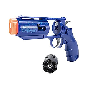 Rekt Jury Revolver CO2-Powered Foam Dart Blaster Pistol Gun, Blue