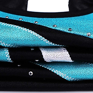 BAOHULU Leotard for Toddler Girls Gymnastics Shorts Sparkle Embroidery Tank Biketards One Piece B165_BlackBlue_160