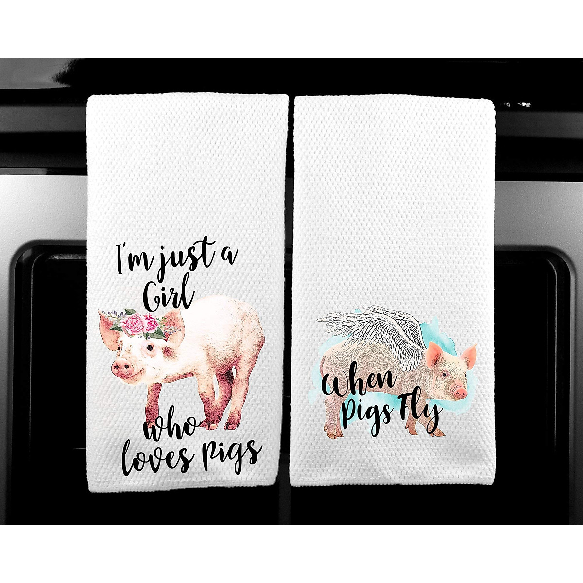 Just a Girl Who Loves Pigs and When Pigs Fly Floral Gift for Friend Set of 2