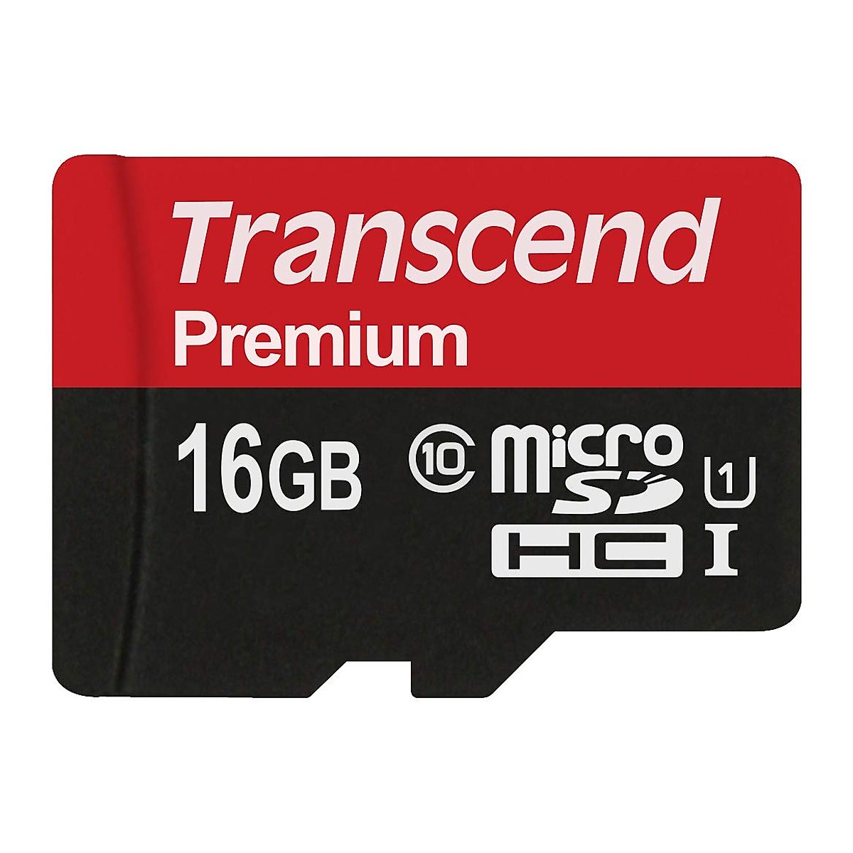 Transcend 16GB MicroSDHC Class10 UHS-1 Memory Card with Adapter 60 MB/s (TS16GUSDU1)