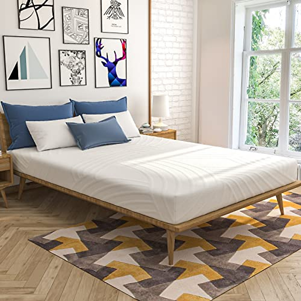 KOMFOTT 8 Inch Mattress Queen Size, Cooling-Gel Memory Foam Mattress with Jacquard Cover, Pressure Relief & Spine Protection, Medium Firm Mattresses, CertiPUR-US Certified Queen Bed Mattress in a Box