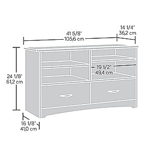 Sauder Beginnings TV Stand with Drawers, For TV's up to 46", Cinnamon Cherry finish