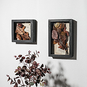 Freezing point Shadow Box Frame 8x12.5 Shadow Box Display Case Cabinet Picture with Linen Back Memorabilia Awards Medals Pin Bouquet Wedding Flower Baby Memory Box for Keepsake Black Large