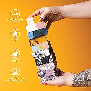 Pacha Dirty Hippie Bar Soap 5 Pack | Premium, Handcrafted Soap with Rolled Oats and Nutmeg | Use as a Natural Face Wash, Hand Soap, Body Wash | Moisturizing Soap with Patchouli Essential Oils | 4 oz