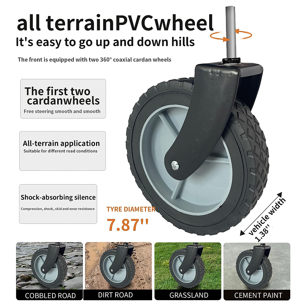 Collapsible Wagon Cart Utility Beach Cart,Big All-Terrain Wheels for Sand with Cargo Straps,Foldable Heavy Duty Beach Wagon for Outdoor Garden Camping Shopping (Antique Blue)