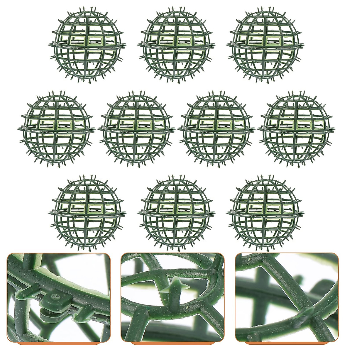 EXCEART 10pcs Plastic Frame for Artificial Boxwood Topiary Ball DIY Flower Ball Grass Balls Flower Arrangement Holder Egg Floral Cage for Garden Home Decor, 10X10cm, (X5GV50I014T16O)