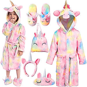 JOYIN Kids Unicorn Robe and Bathroom Set Gifts for Girls and Kids