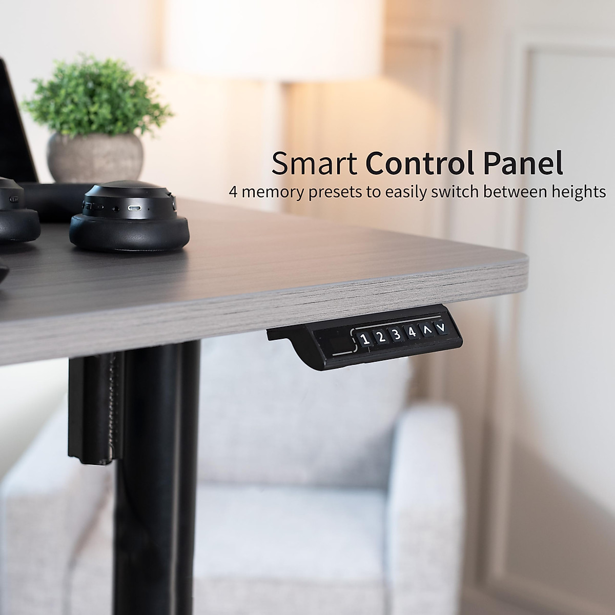 VIVO Compact Electric Stand Up Desk Frame for 39 to 80 inch Table Tops, Single Motor Ergonomic Standing Height Adjustable Base with Memory Controller, Black, DESK-E151EB