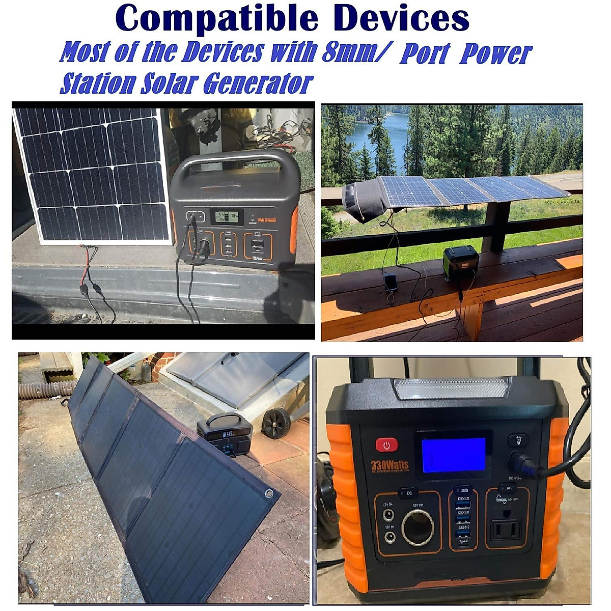 SolarEnz DC 8mm ExtensionCable 10Ft DC Power Plug for Solar Generator Portable Power Station and Solar Panel 14Gauge Cord