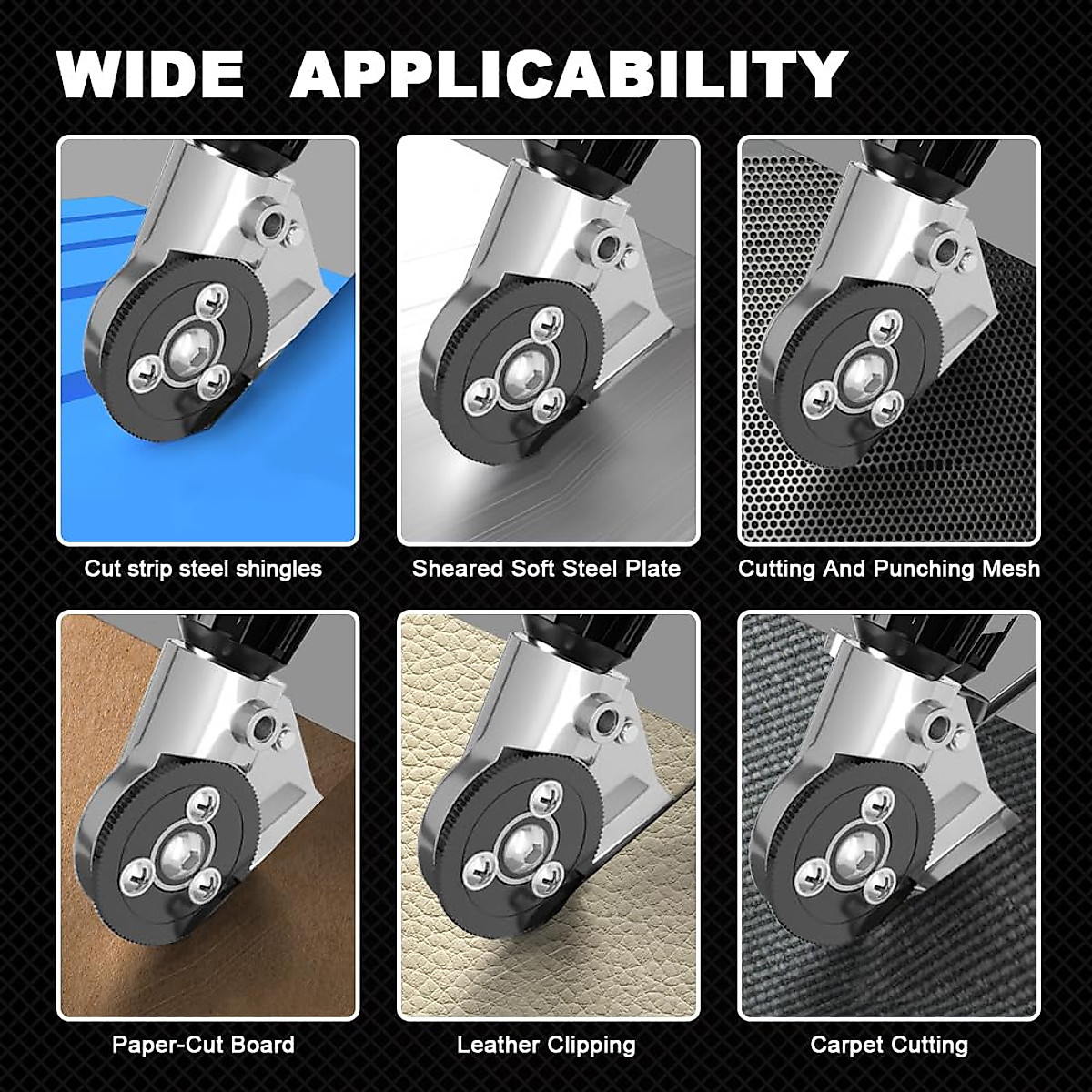 New electric drill metal cutter, sheet metal cutting drill attachment, sheet metal cutter, sheet metal cutter, for cutting iron plate, color steel tile, aluminum plate, copper plate and so on.