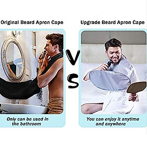 Upgrade Men Beard Shaving Aprons Cape Beard Trimming Bib Waterproof & Non-Stick Hair Catcher (Yellow)