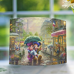 Disney Mickey and Minnie Mouse – Thomas Kinkade Paris France - 10 X 7 Curved Acrylic Photo Print – Free Standing Light Catching Photo Décor