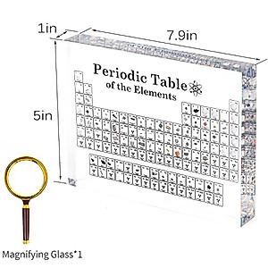 Periodic Table with Real Elements-Inside - Large Acrylic Science Periodic Table with Elements Samples 7.9 x 5 x 1 Inches Ins-PerTab-027 0