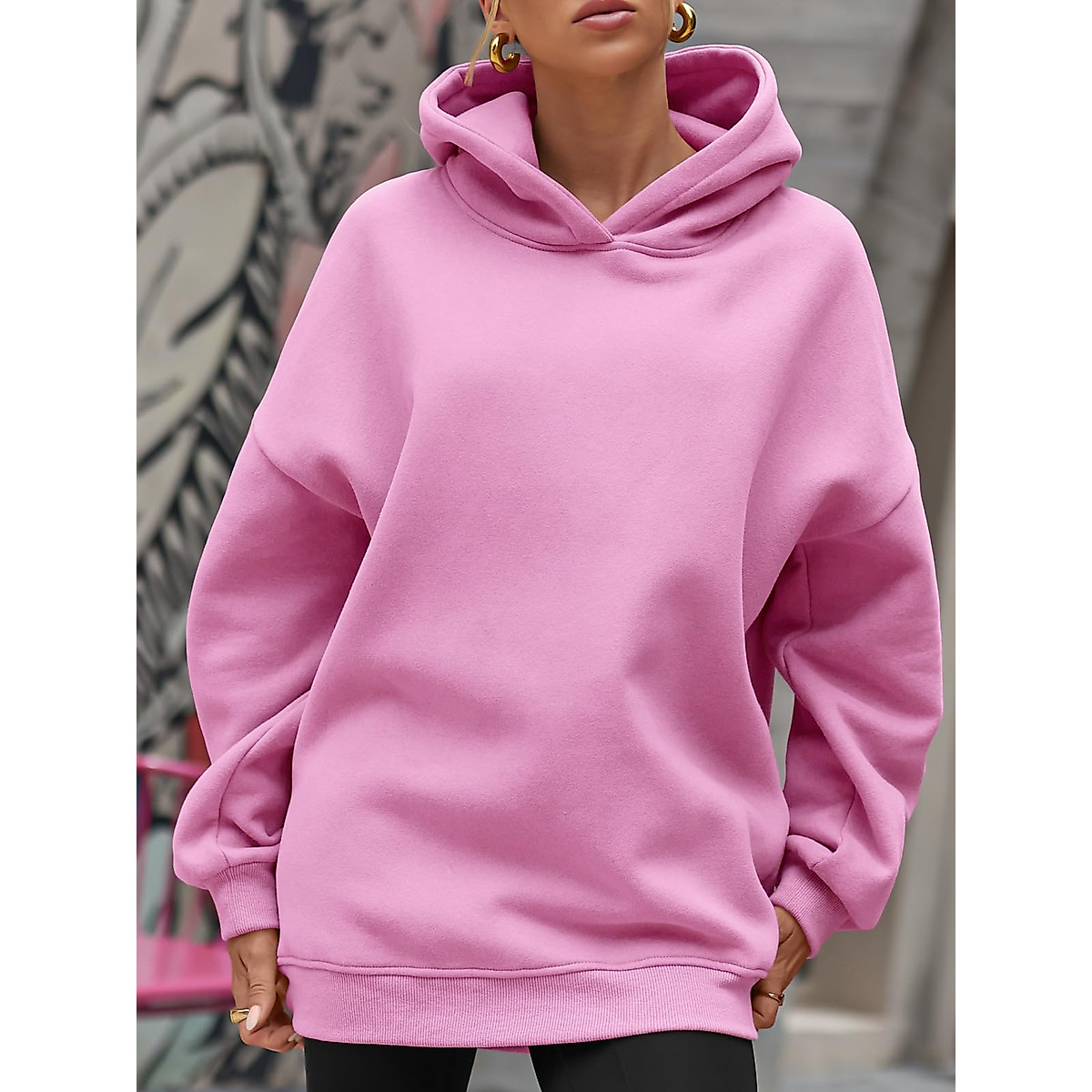 Trendy Queen Womens Hoodies Preppy Clothes Oversized Sweatshirts Teen Girls Casual Pullover Cute Fall Winter Outfits 2024 Pink