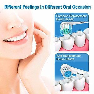 Toothbrush Replacement Brush Heads 8 Pk for Oral B Braun Electric Toothbrush with 4 Pcs Standard Precision Brush Heads & 4 Pcs Soft Toothbrush Heads