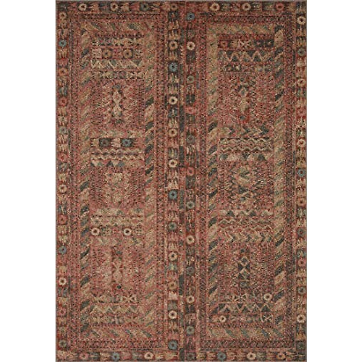 LOLOI Justina Blakeney x Chalos Collection CHA-07 Charcoal / Fiesta, Contemporary Accent Rug, 2'-3" x 4'-0"