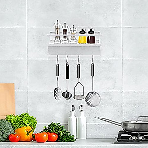 evron Shower Shelves Towel Bar Rack,Hanging Shower Caddy with Hooks for Hanging Sponge,Adhesive&Mounting Bath Toy Organizer Metal,College Dorm Room Essentials for Girls