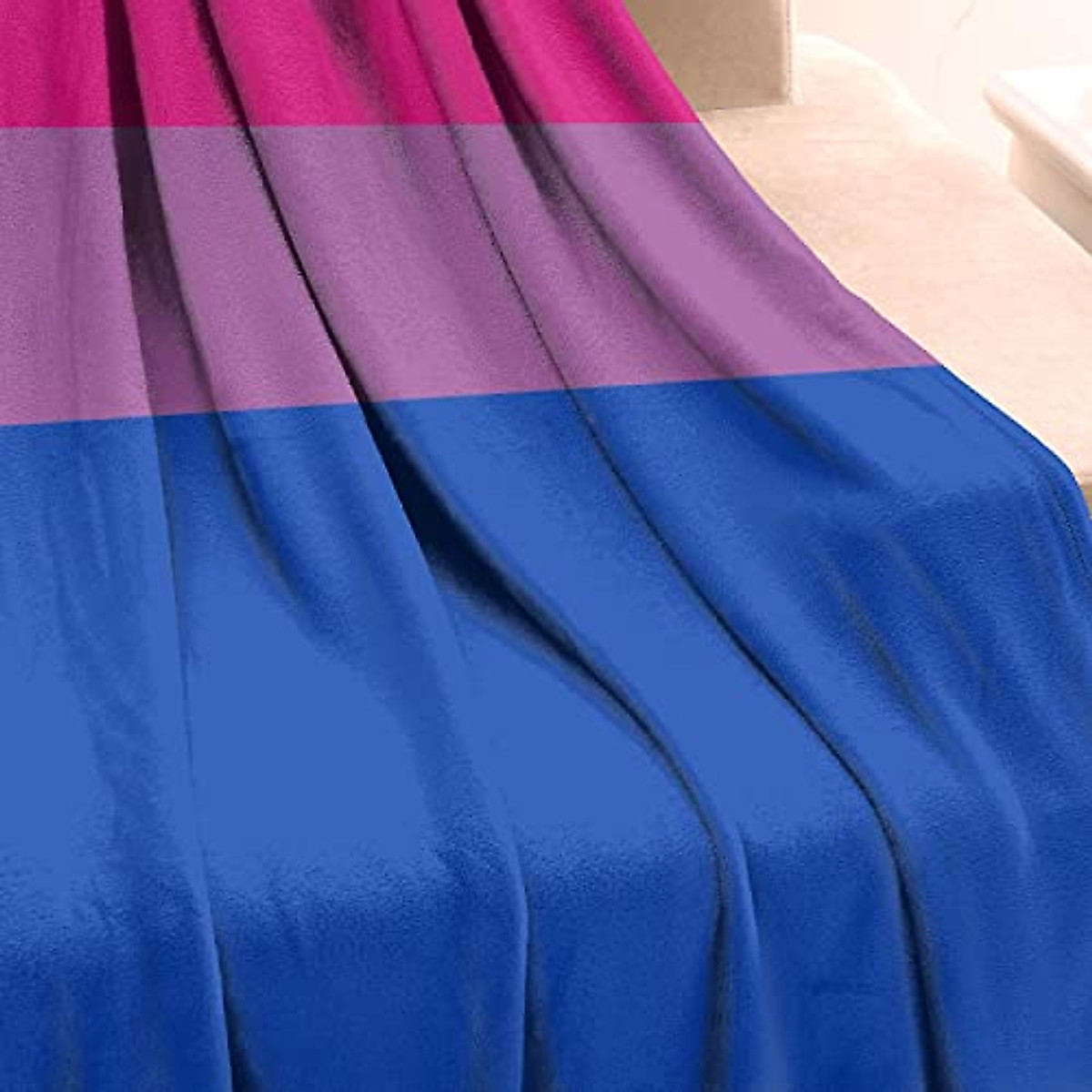 Bisexual Pride Flag Throw Blanket for Kids and Adults Soft Warm Cozy Flannel Blanket for Couch Sofa Bed Camping Travel Home Decor 50" X 60"