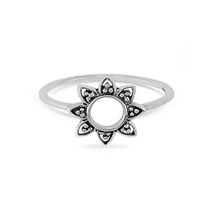 Boma Jewelry Sterling Silver Balinese Style Sunflower Ring, Size 7