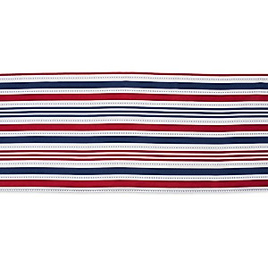 DII Patriotic Stripes Tabletop Collection, Stain Resistant & Waterproof, Table Runner, 14x72, Red, White, & Blue