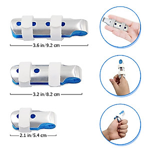 BRMDT Finger Splints Thumb Splint for Broken/Injured Fingers Stabilization, Aluminum Finger Splint Adjustable, Immobilization for Mallet Fingers/Trigger Fingers Joints, Arthritis Pain Relief (3 Size)