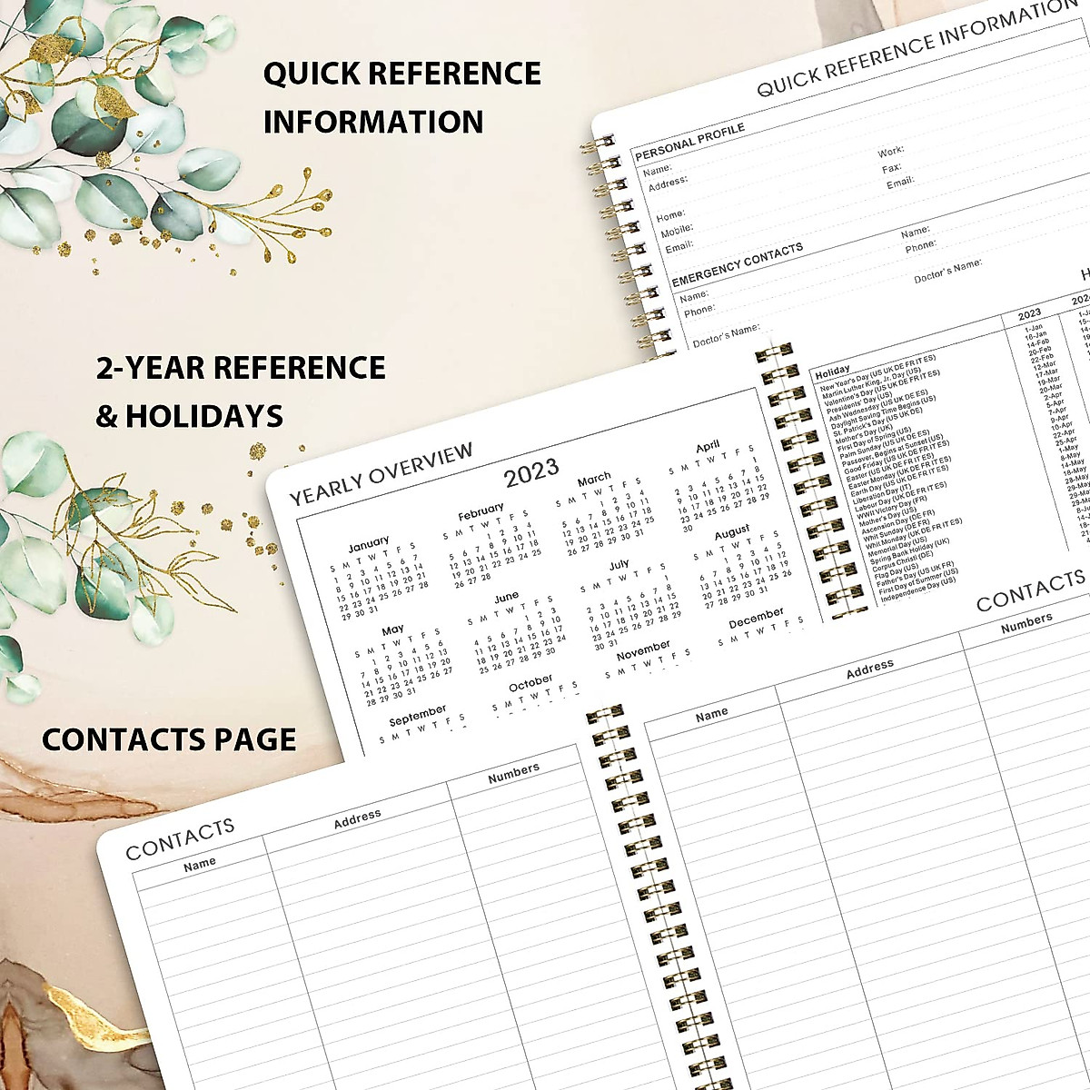 Academic Planner 2023-2024, July 2023 - June 2024, Weekly Planner, 8'' x 10'', Monthly Tabs, Holidays, Twin-wire Binding, Thick Paper, Check Boxes, Flexible Cover