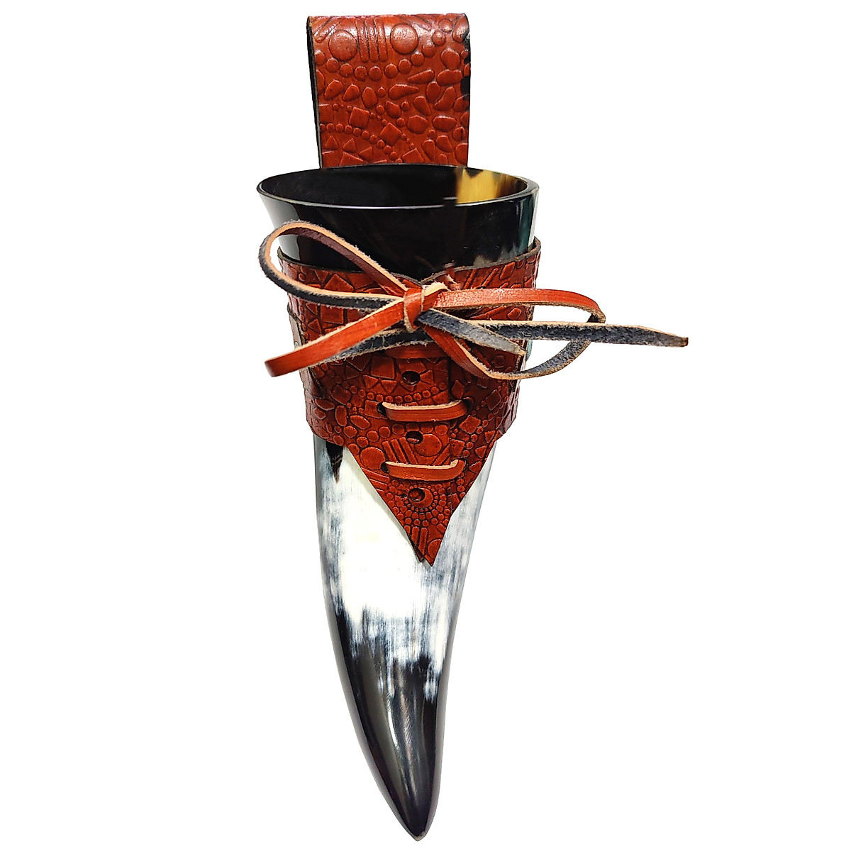 Viking Drinking short Horn with Leather Holster Authentic & Food Safe Cup – No Leaks – Norse Drinking Beer Mug with 8-10oz Capacity Best Choice of Vikings & Game of Thrones and Viking Theme & Fans