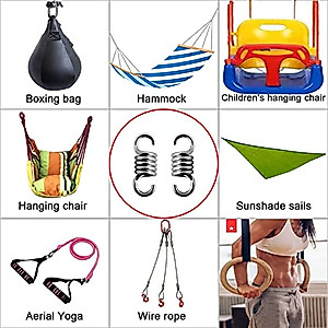1100LBS Capacity 4INCH Heavy Duty Spring Hammock Chair Spring Porch Swing Springs Hook Suspension Swing Extension Spring for Hammock,Boxing Bag,Hanging Chair,Gym,Patio Swing Hanger 2Pieces