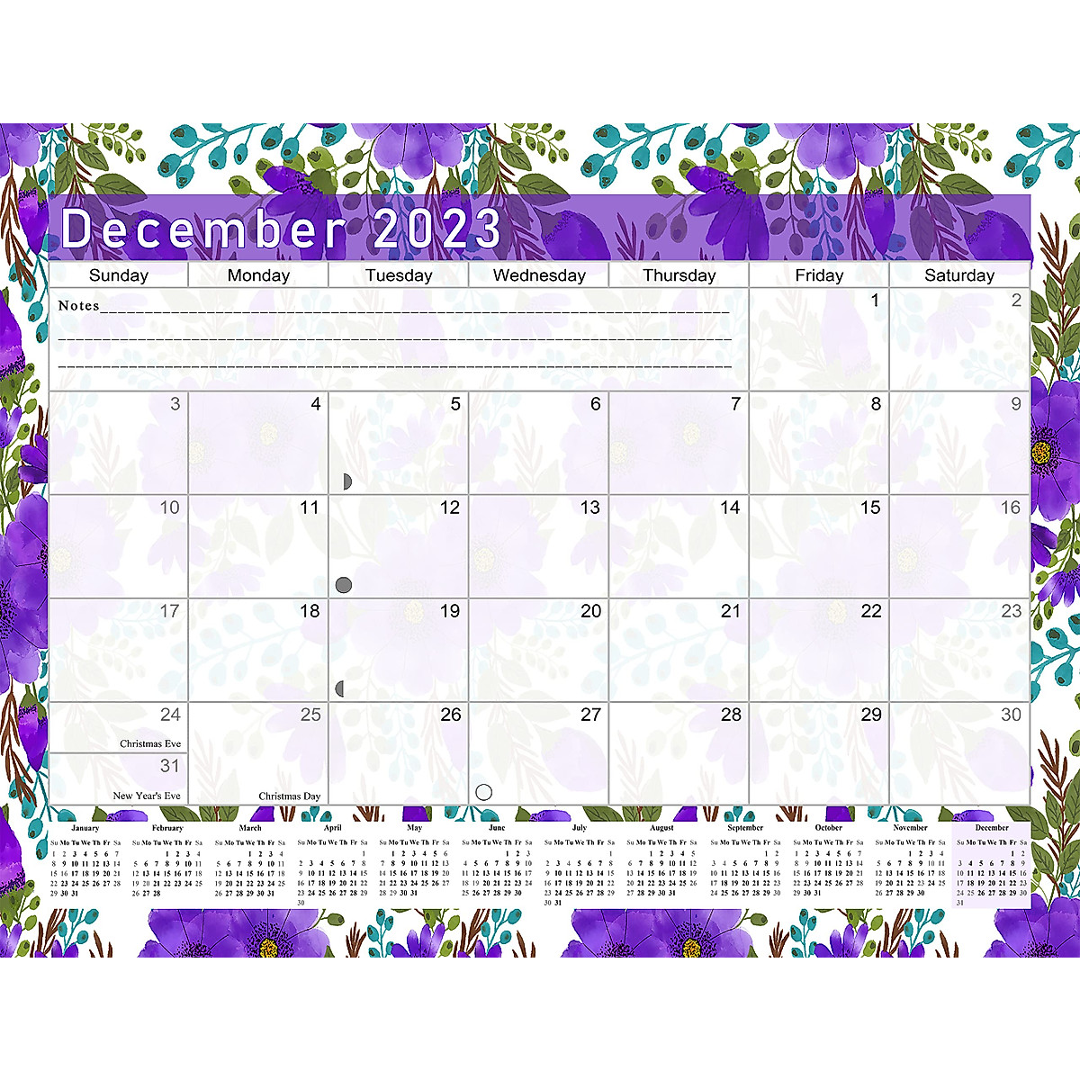 2023-2024 Calendar 16 Months Student Calendar/Planner for 3-Ring Binder, Desk, or Wall -v022