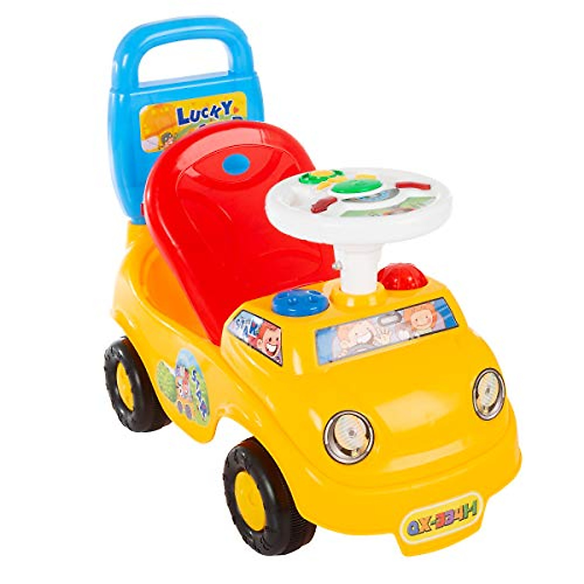 Lil' Rider Kids Push Car – Scoot and Ride Car Walker with Steering Wheel, Lights, Sounds, Music for Babies and Toddlers – Learning to Walk Toys
