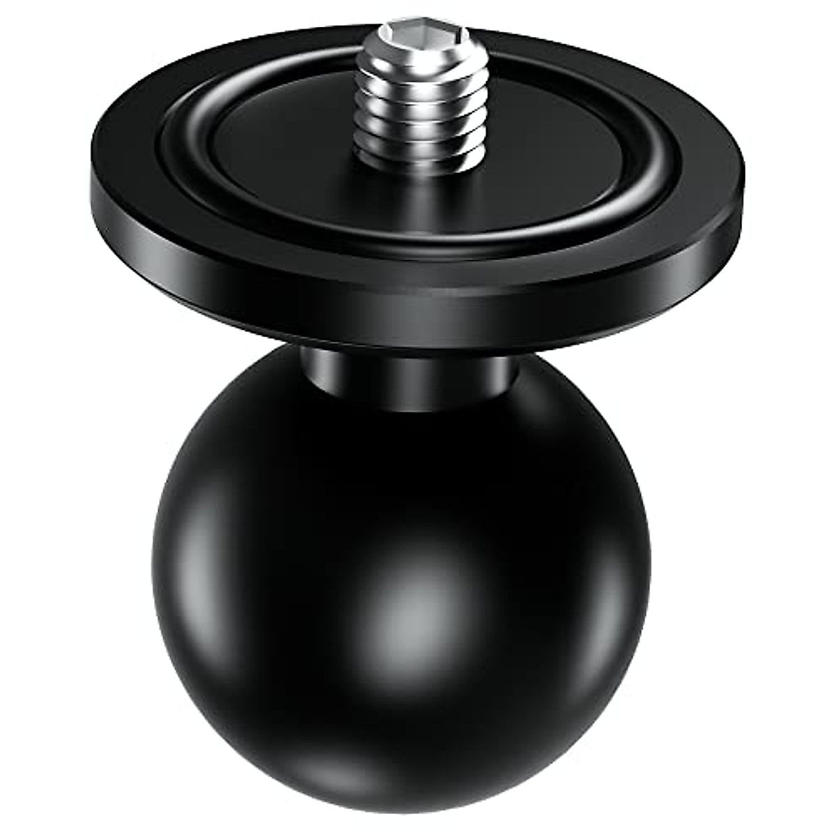 BRCOVAN 2 Pack, Aluminum Alloy 1'' Ball Adapter with 1/4"-20 Threaded Stud for Action Camera & Camcorder Compatible with RAM Mounts B Size 1'' Ball Double Socket Arm