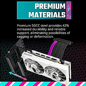 Cooler Master MasterAccessory Vertical Graphics Card Holder Kit V3 with Premium Riser Cable PCI-E 4.0 x16-165mm, Compatibility PCIe 4.0 and Older for E-ATX, ATX, Micro ATX Case (MCA-U000R-KFVK03)