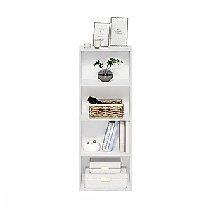 Furinno Luder Bookcase / Book / Storage, 4-Tier, White