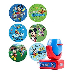 Projectables Disney Mickey and the Roadster Racers LED Kids Night Light, Projector, Plug-in, Dusk to Dawn Sensor, for Hallway, Bedroom, Nursery, Playroom, Gaming Room, 11739