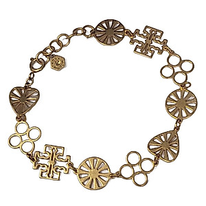 Tory Burch 142454 Britten Rolled Brass Cut Out Design Women's Bracelet