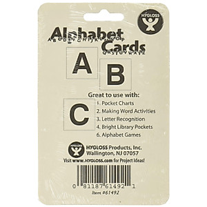 Hygloss Products Alphabet Cards for Pocket Chart, A-Z - Uppercase - 3" x 3" - 30 Qty