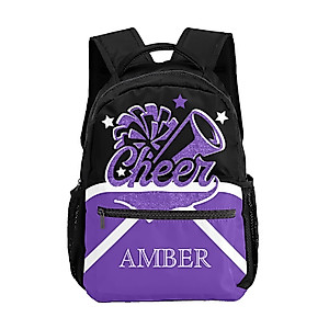 SunFancyCustom Star Cheerleaders Cheer Purple Backpack Personalized Daypack Laptop Travel Hiking Bag with Name