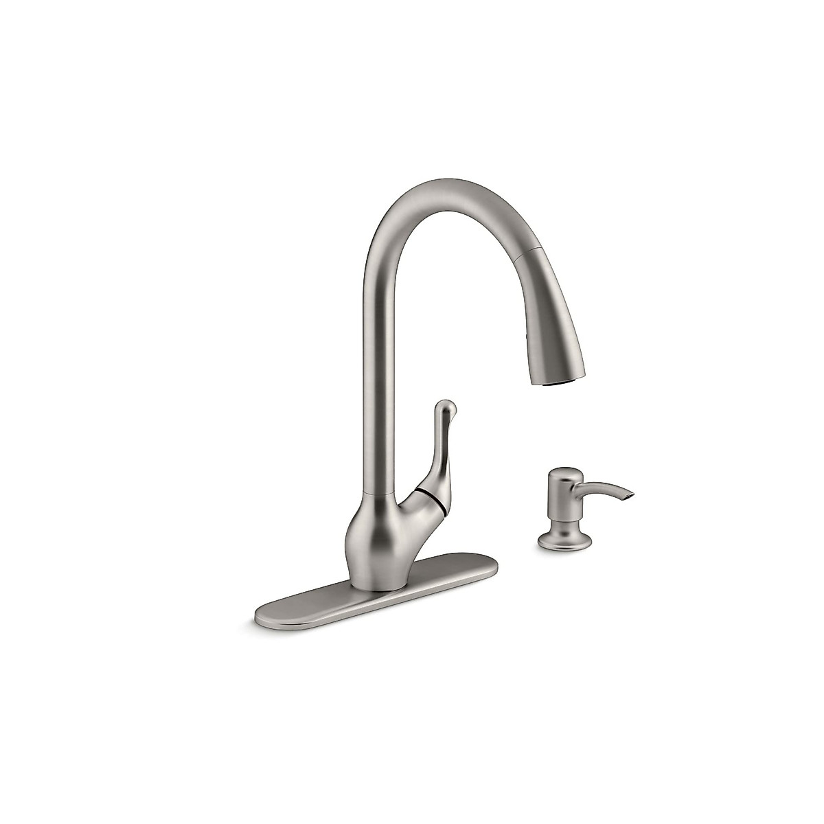KOHLER R776-SD-VS Barossa Kitchen Faucet with Soap/Lotion Dispenser, Vibrant Stainless