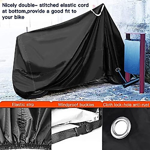 Bike Cover For 2 Or 3 Bikes Outdoor Waterproof- 210d Outdoor Waterproof & Anti-Uv Bicycle Covers With Reflective Strips Anti Dust Rain Snow Uv For Mountain, Road Bikes