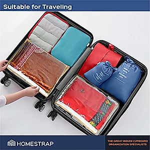 HomeStrap 24 Piece Fabric Saree Cover, Large- Beige