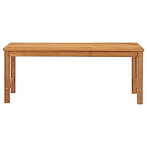 Tidyard Wooden Garden Bench Teak Wood Patio Porch Chair Backless Outdoor Bench for Backyard, Balcony, Park, Lawn Furniture 44.9 x 15.7 x 17.7 Inches (W x D x H)