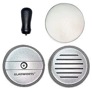 Gladworts Hamburger Press Patty Maker Cast Aluminium + 100 Non-Stick Papers, Quarter Pound Burger Press Metal Burger Mold Presser, 1/4 lb, 4.5 inch